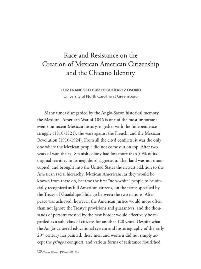 Race and Resistance on the Creation of Mexican American Citizenship and ...