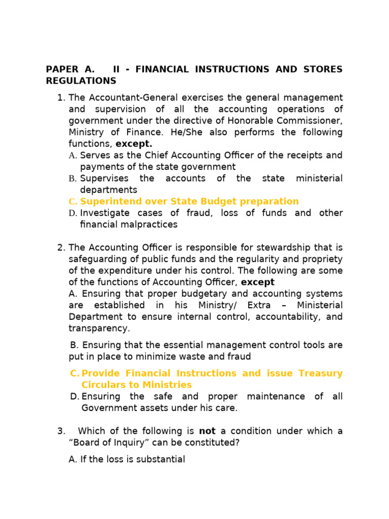 Financial Instructions and Stores Regulations | PDF | Expense | Budget