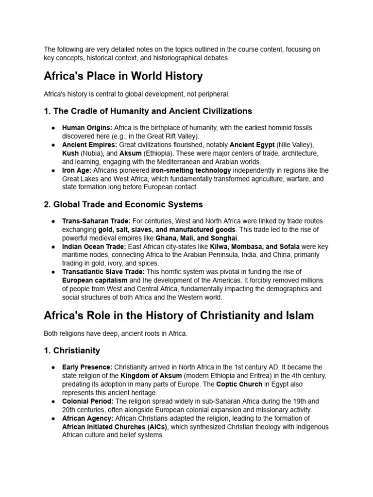 Produce Very Detailed Notes, With A Lot of Informat.. | PDF | Africa ...