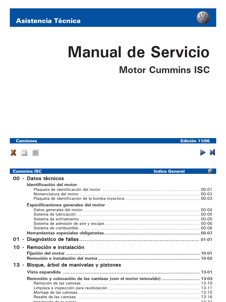 Manual de Servicio Motor Cummins ISC | PDF | Bomba | Inyección de ...