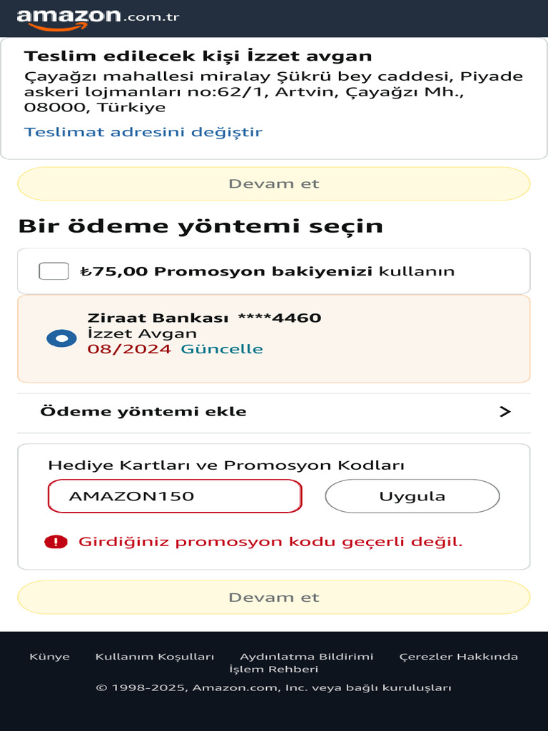 Bir Ödeme Yöntemi Seçin - Amazom - Com Ödeme | PDF