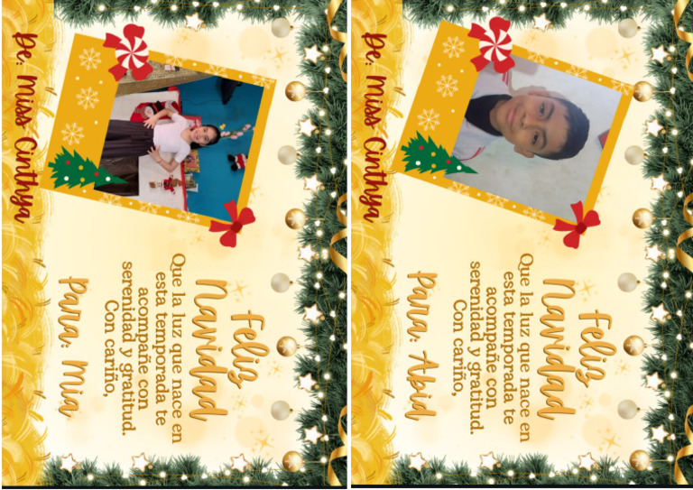 Tarjetas Navideñas 3ero | PDF