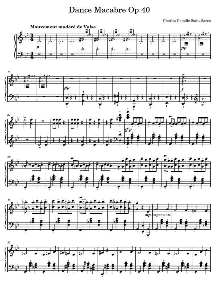 Dance Macabre, Op. 40 - Camille Saint-Saëns | PDF