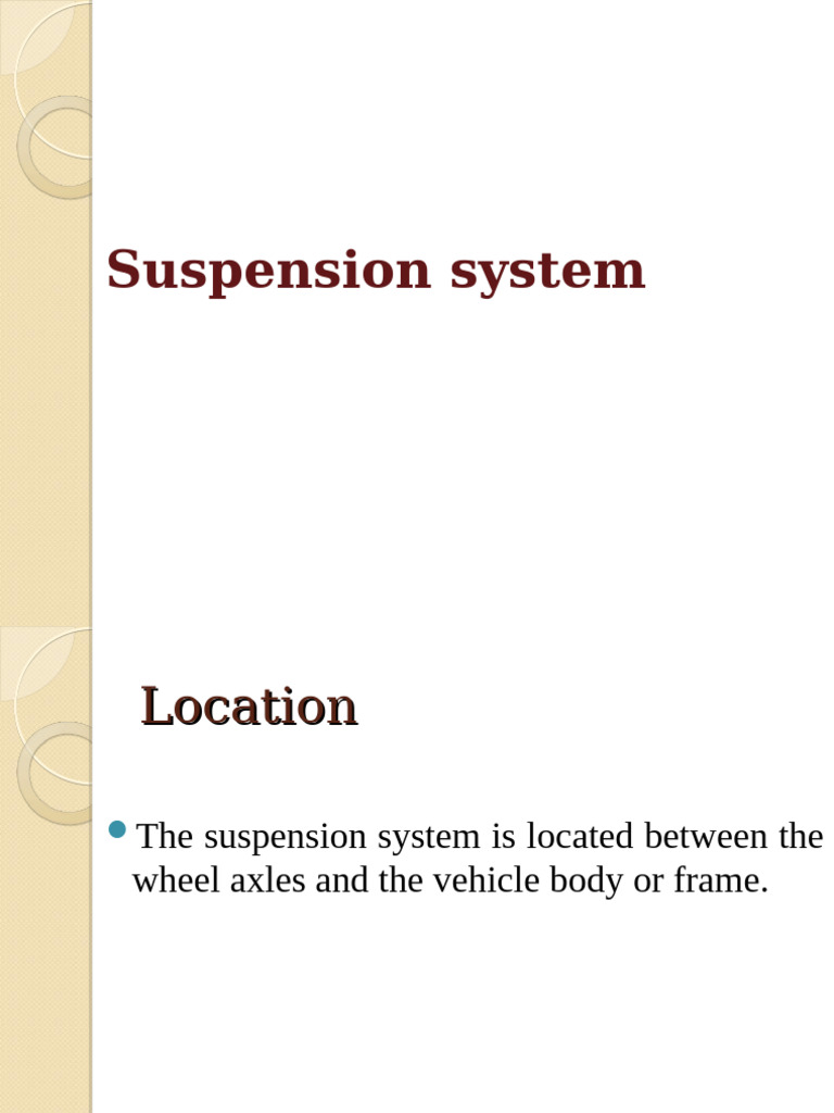 Suspension System Part 1 | PDF | Vehicles | Vehicle Technology