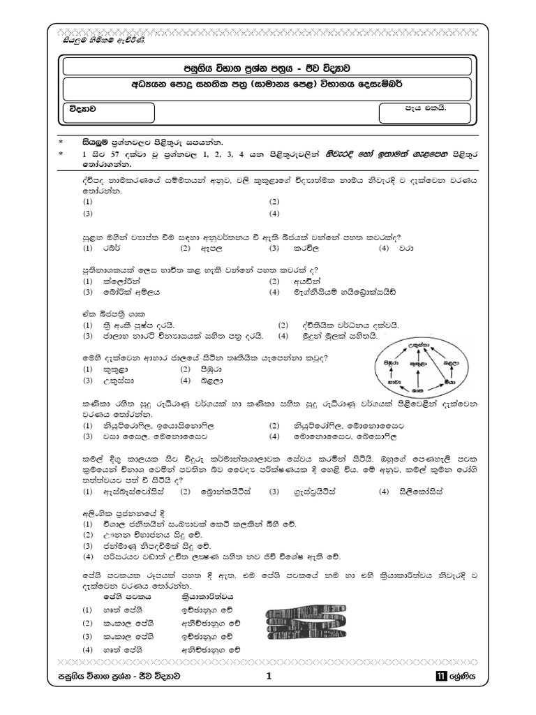Science Examination Paper OL/34-S-I,II | PDF