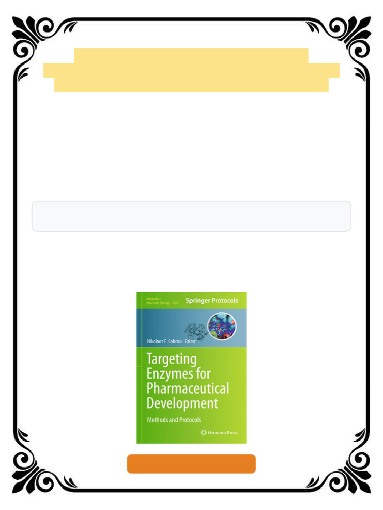 Targeting Enzymes for Pharmaceutical Development Methods and Protocols ...