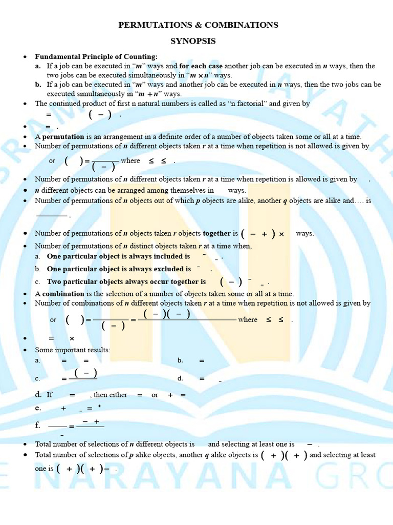Permutations and Combinations Guide | PDF | Permutation | Discrete ...