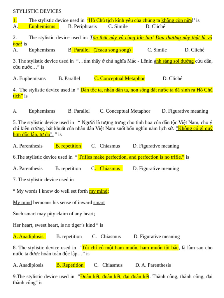 Stylistic Devices | PDF