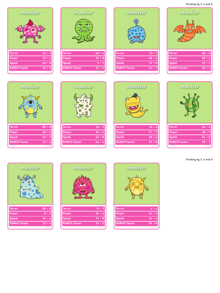 Monster Stats: Division Calculations | PDF