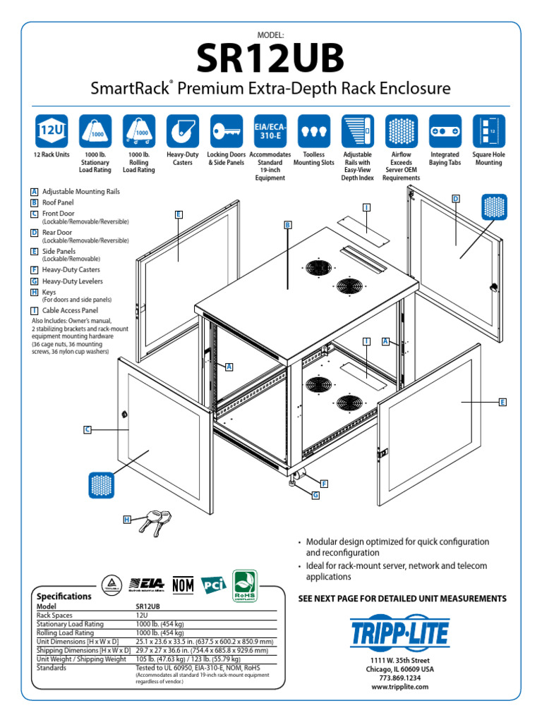 12U SmartRack Premium Rack Enclosure | PDF