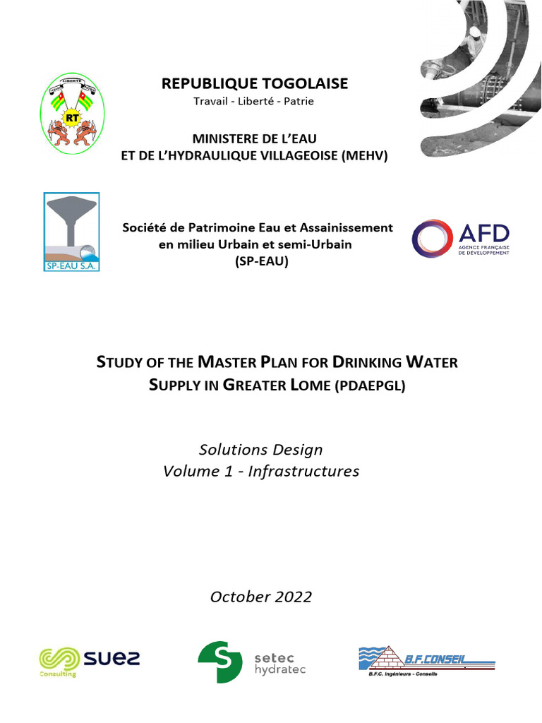 Master Plan for Drinking Water in Lomé | PDF | Water | Water Supply
