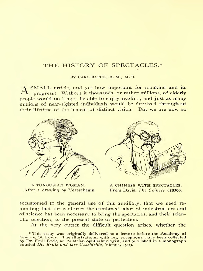 Evolution of Spectacles Through History | PDF | Glasses | Light