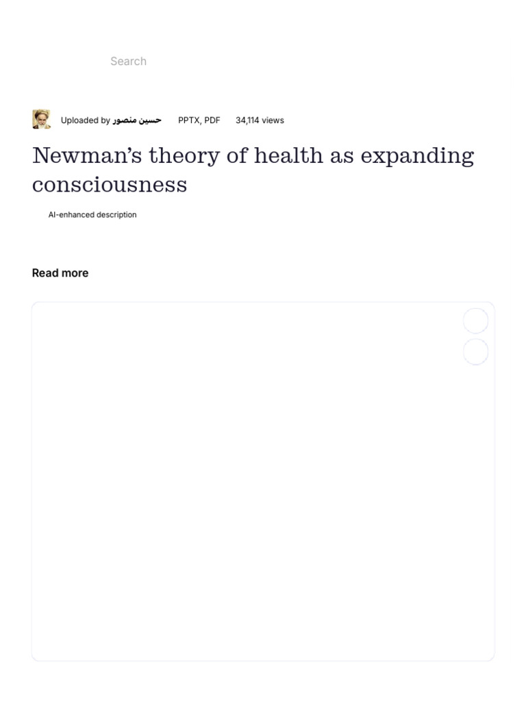 Newman's Theory of Health As Expanding Consciousness | PDF ...