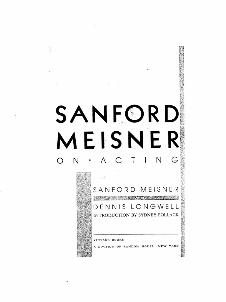 Sanford Meisner On Acting | PDF