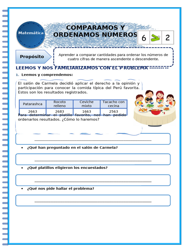 U7-FICHA-D4-MAT-COMPARAMOS Y ORDENAMOS NÚMEROS | PDF