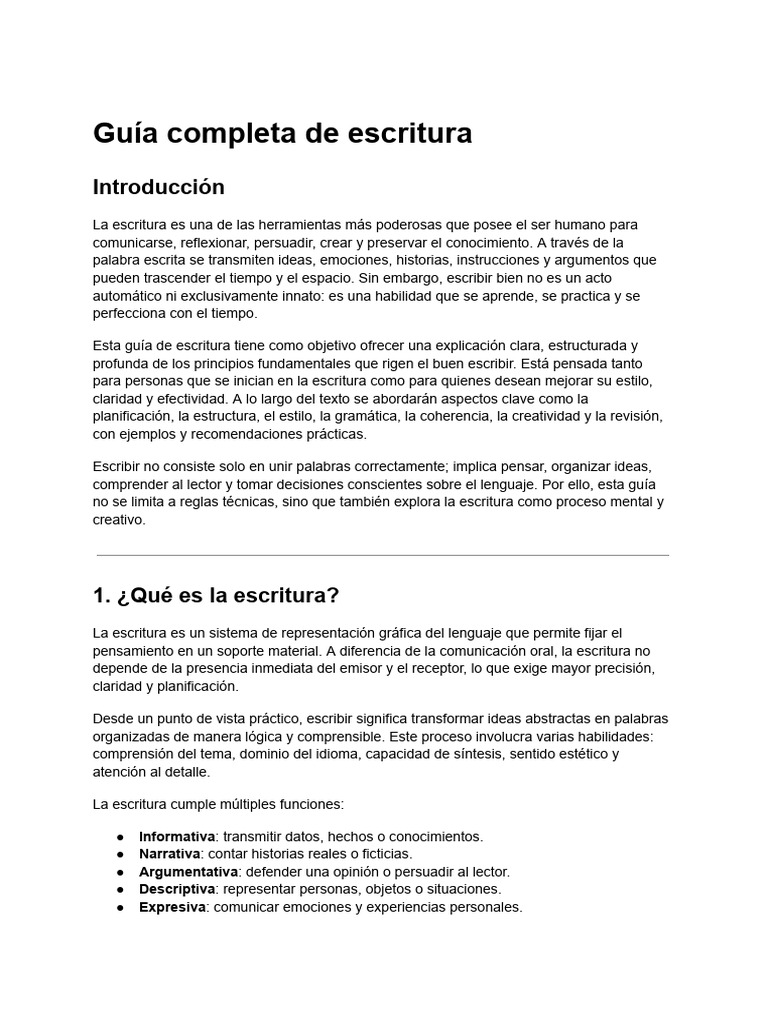Guía completa de escritura | PDF | Pensamiento | Escritura