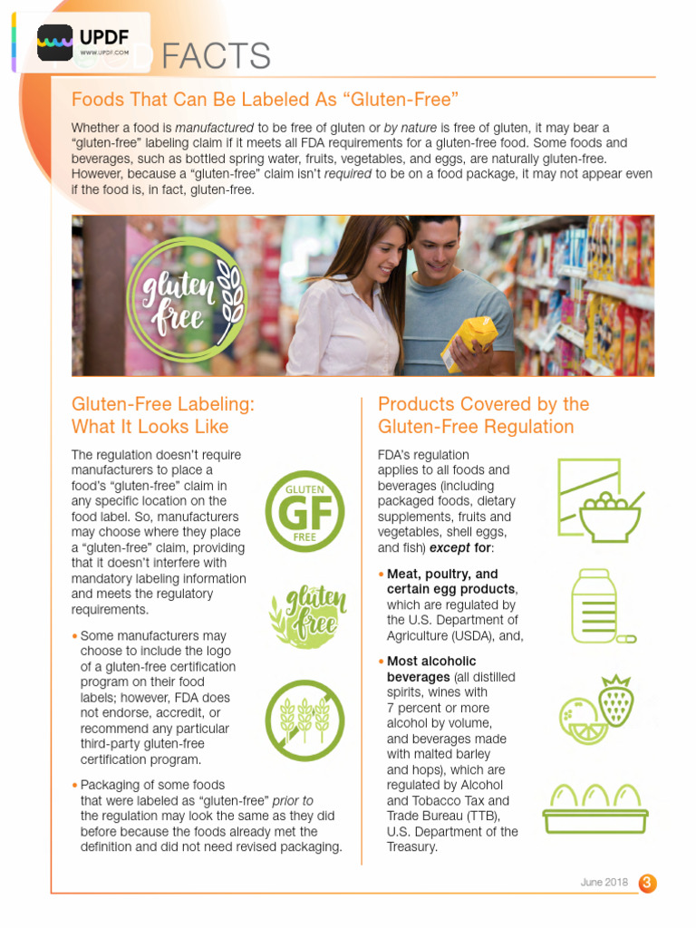 Gluten and Food Labeling - 3 | PDF | Gluten Free Diet | Foods