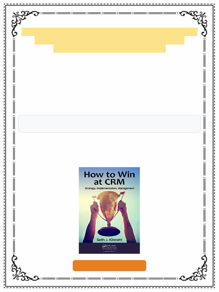 How to Win at CRM: Strategy, Implementation, Management 1st Edition ...