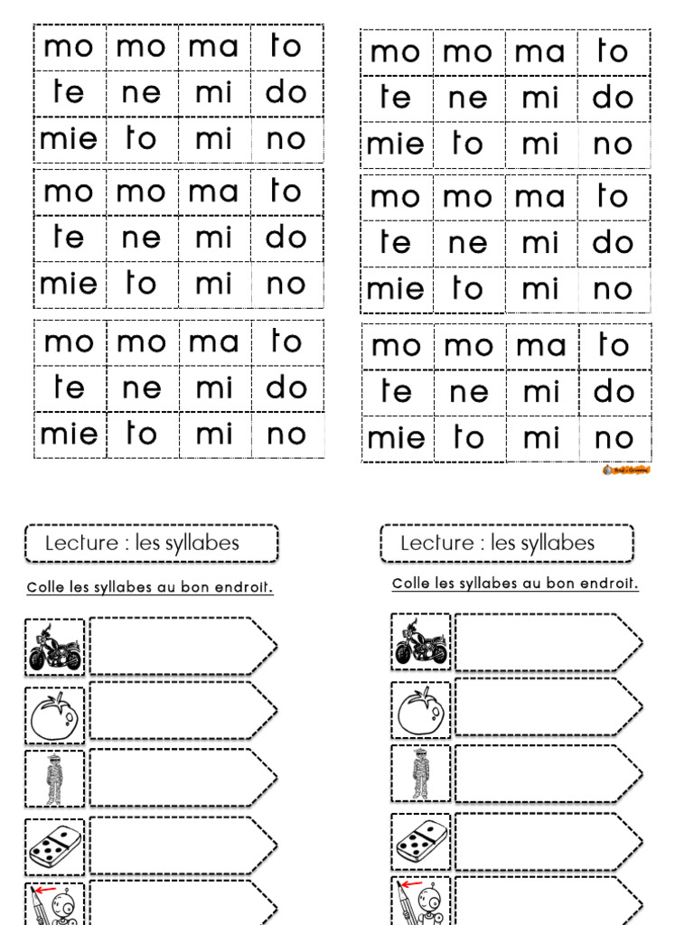 Activité de lecture des syllabes | PDF