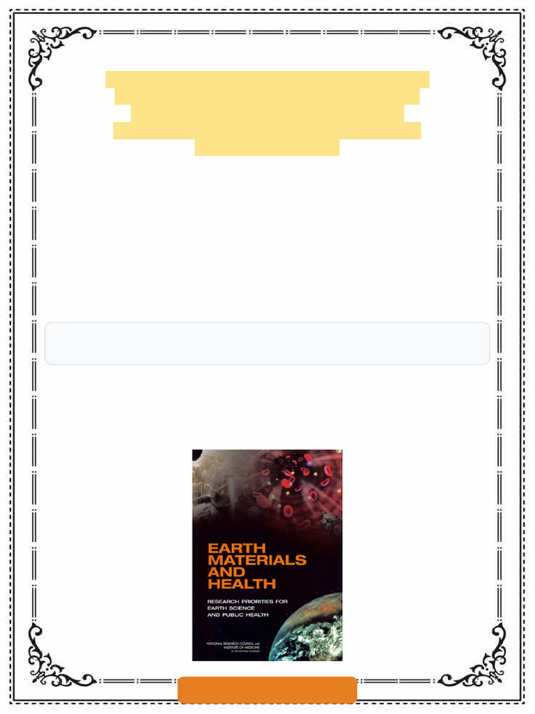 Earth Materials and Health Research Priorities for Earth Science and ...