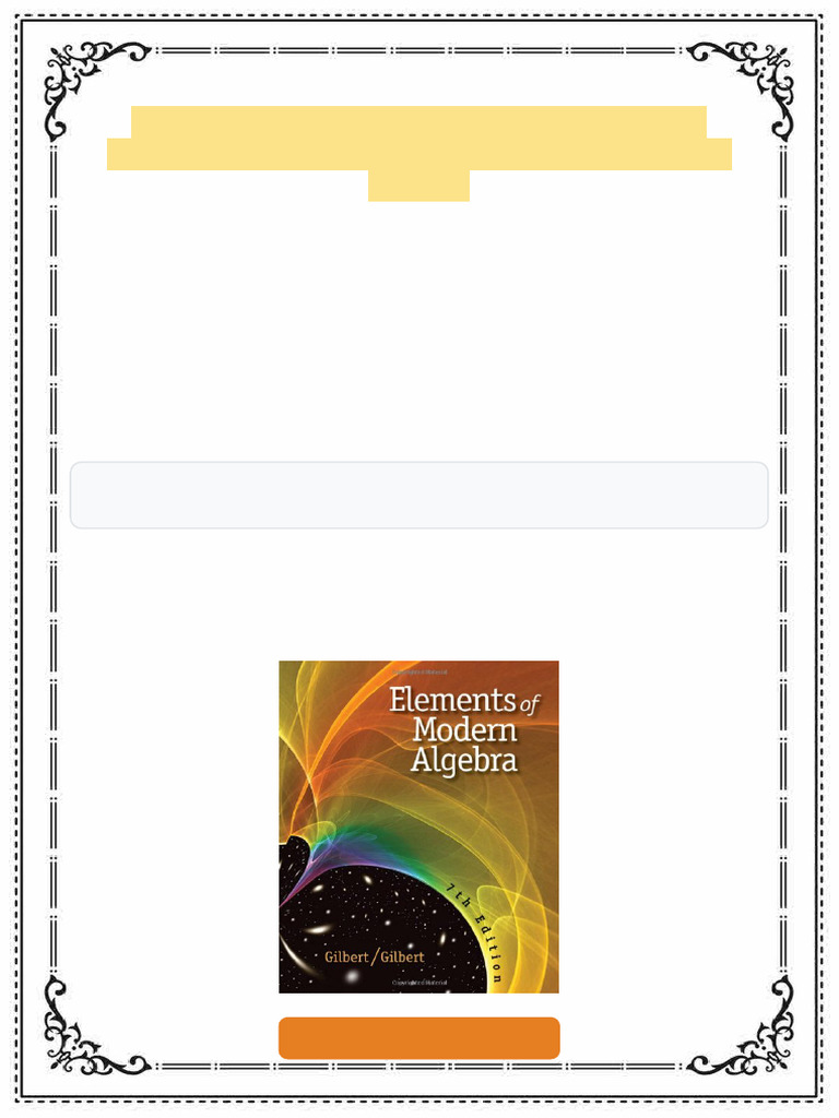 Elements of Modern Algebra 7th Edition Linda Gilbert Ebook Direct View ...