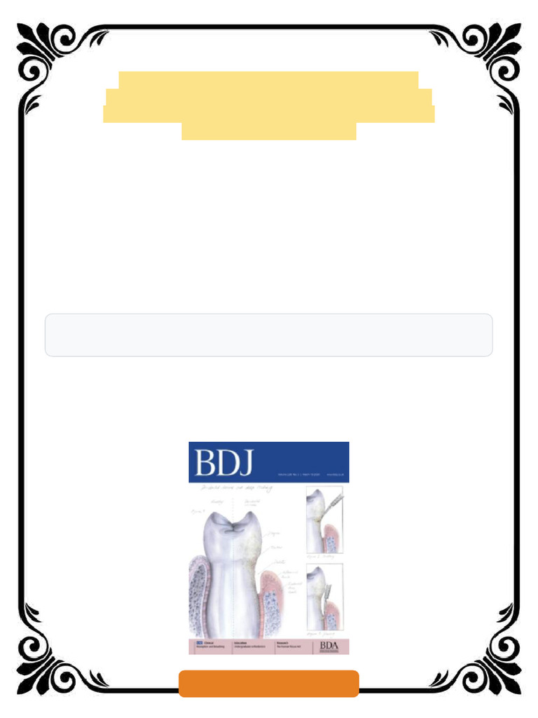 British Dental Journal Volume 228 Issue 5 March 2020 1st Edition by ...