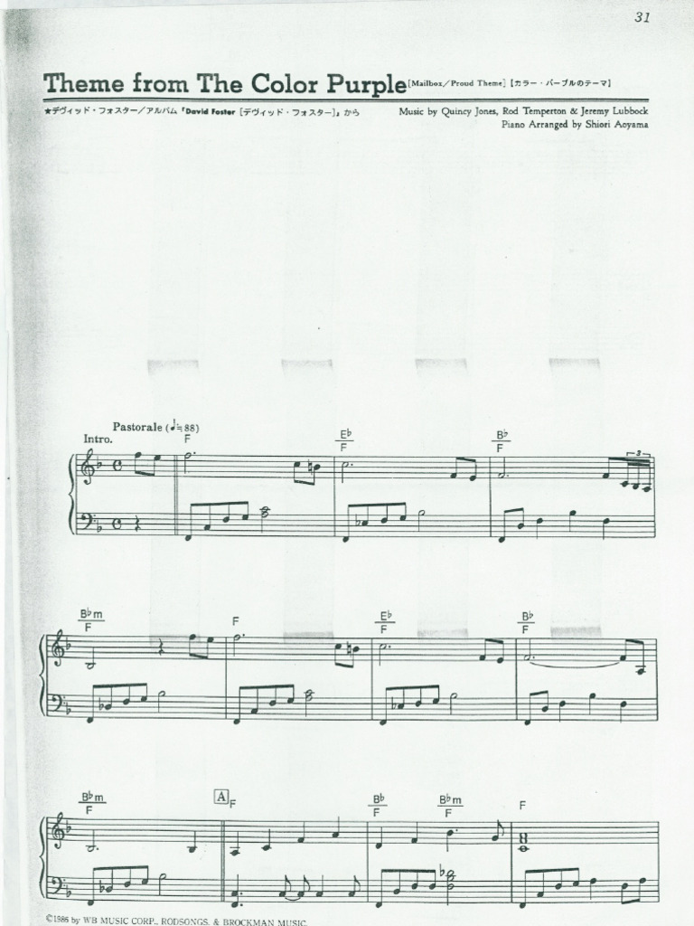 Theme From The Color Purple | PDF