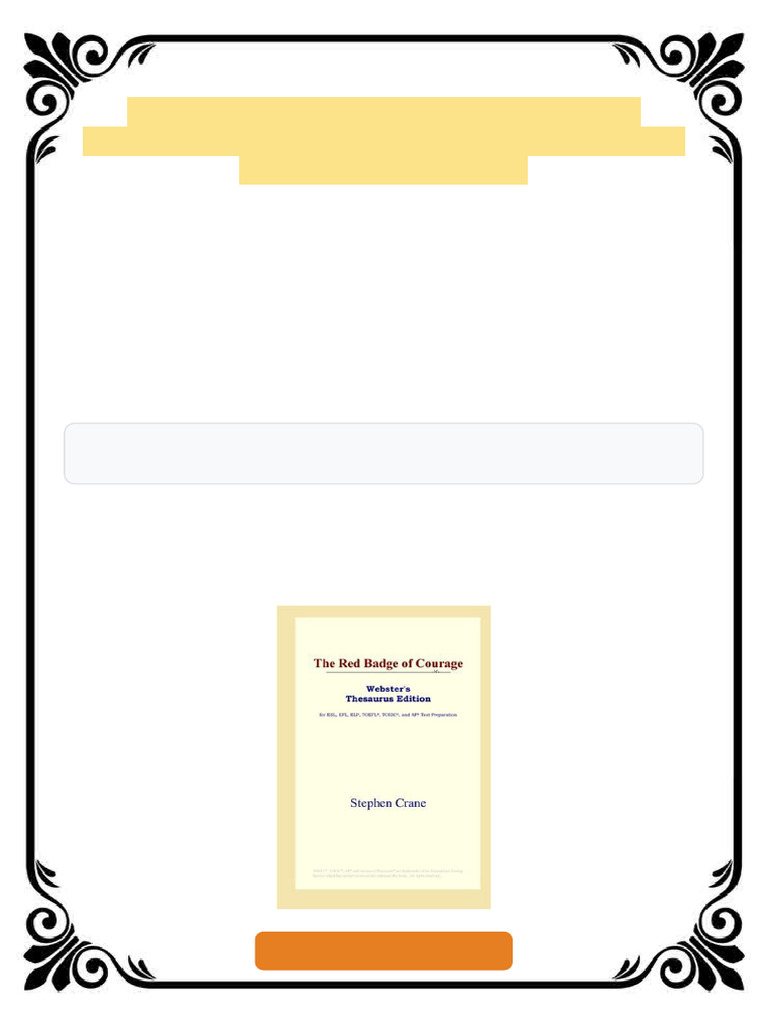 The Red Badge of Courage Webster s Thesaurus Edition Stephen Crane ...