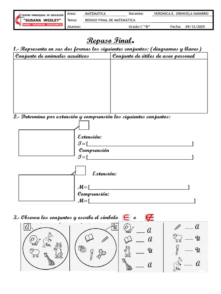 Repaso Final de Matemática 1°B | PDF