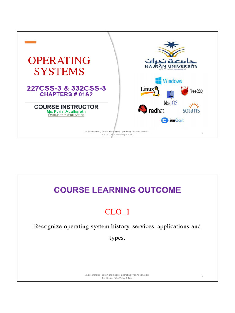 Overview of Operating Systems Concepts | PDF | Operating System ...