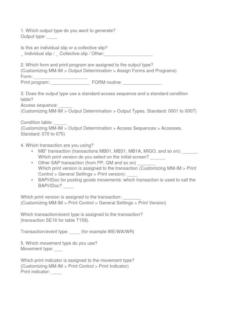 Generate Output Checklist | PDF | Parameter (Computer Programming) | Printer (Computing)