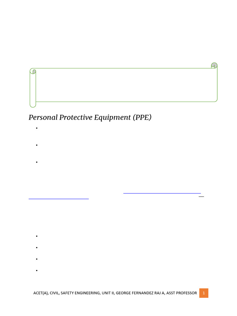 PPE Guidelines for Safety Engineering | PDF | Personal Protective ...