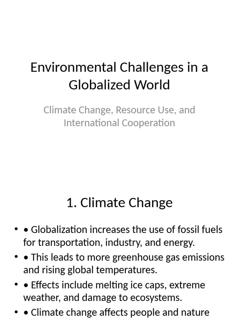 Globalization's Environmental Impact | PDF