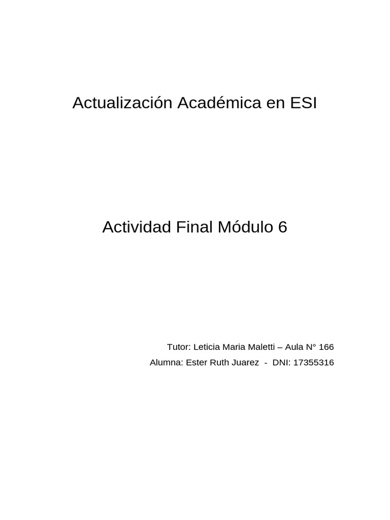 Trabajo Final Módulo 6 | PDF