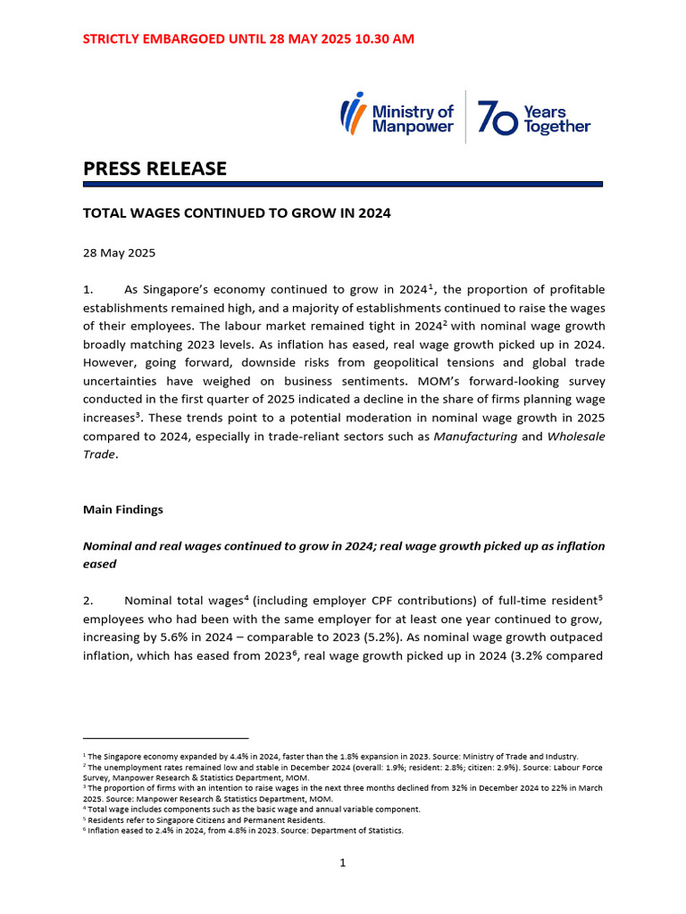 Press Release - Report On Wage Practices 2024 | PDF | Cost Of Living ...