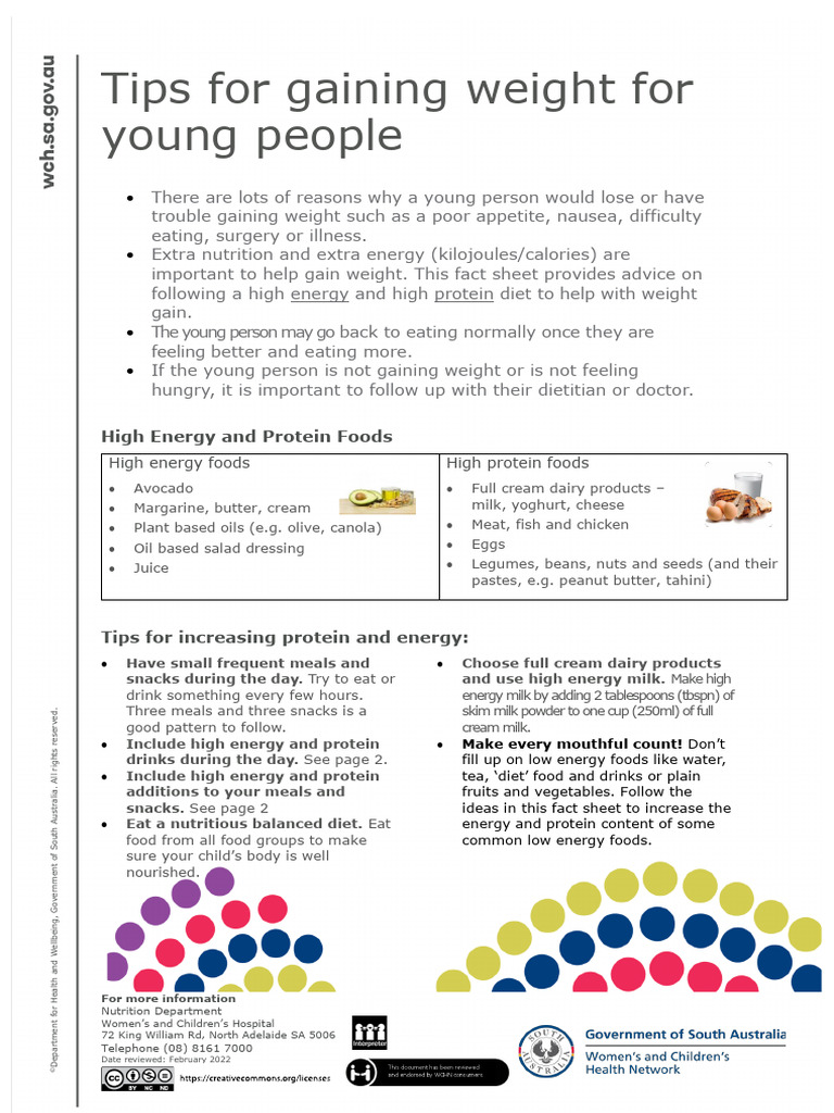 Tips For Gaining Weight For Young People 2022 | PDF | Meal | Biscuit