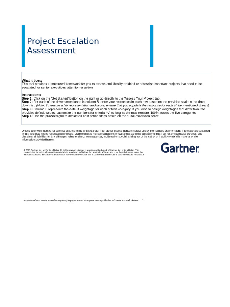 Project Escalation Assessment Tool | PDF | Economies | Business