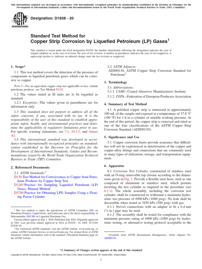 Copper Strip Corrosion Test for LPG | PDF | Corrosion | Liquefied ...