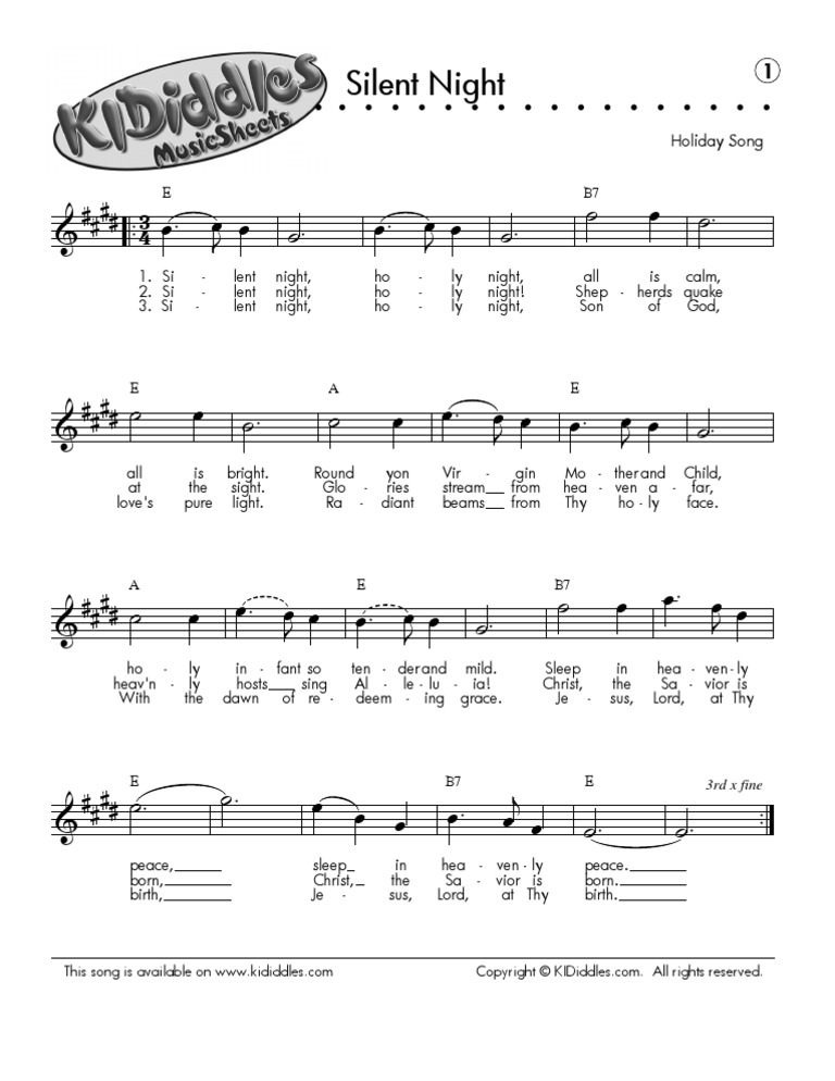 Music Sheet Silent Night | PDF