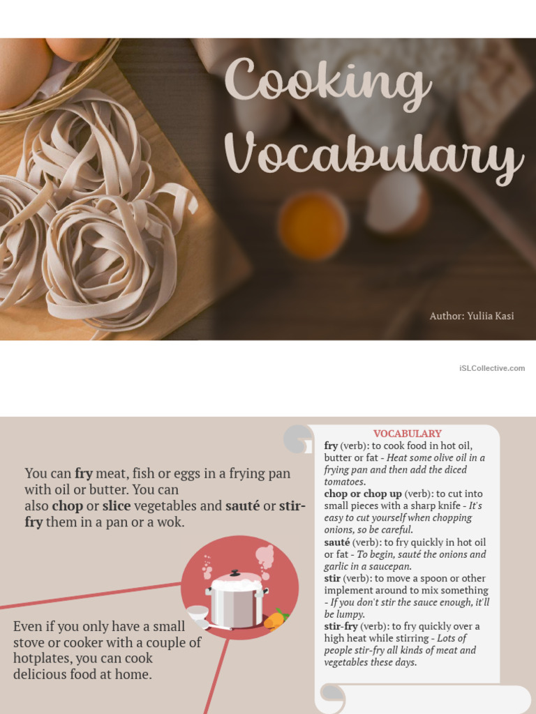 Essential Cooking Vocabulary Guide | PDF | Grilling | Baking