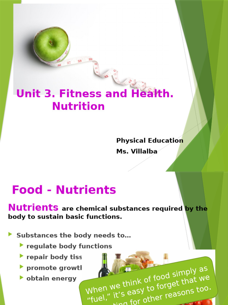 Unit 3. Nutrition 9th -10th Grade | PDF | Carbohydrates | Nutrients