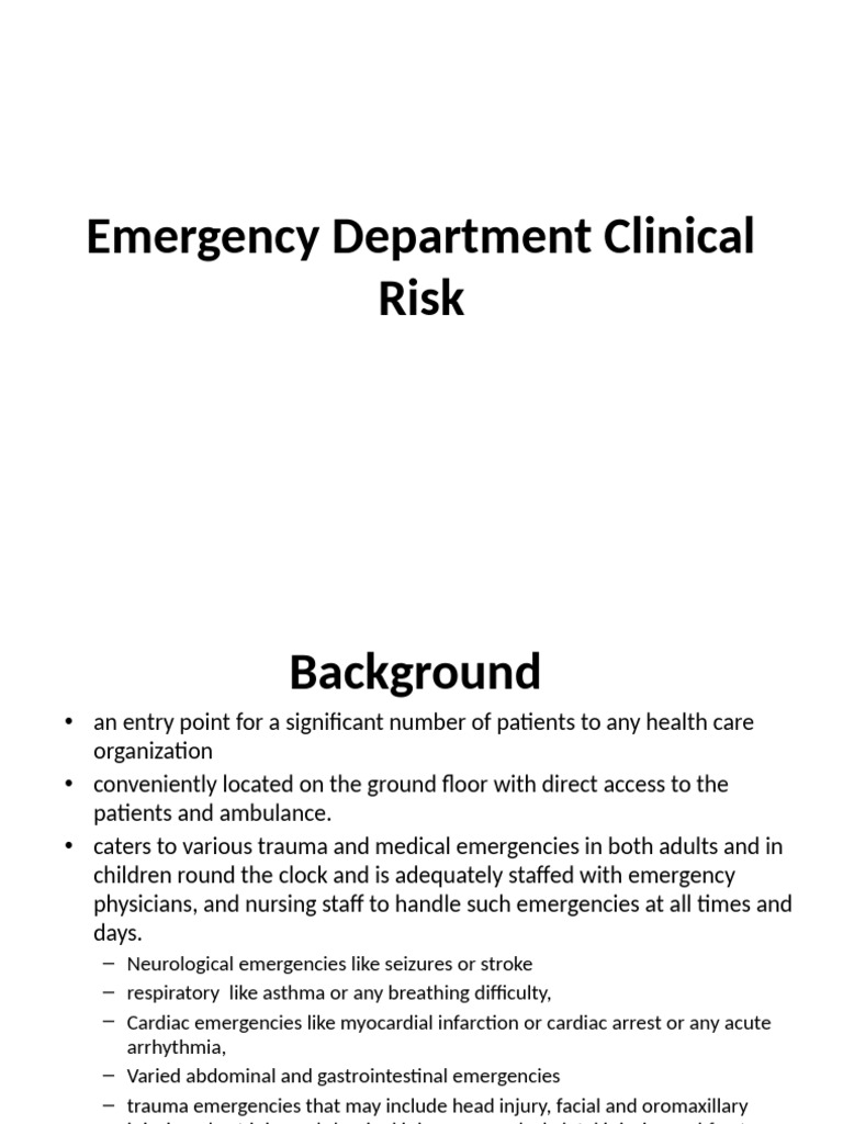 Emergency Department Risk Management Guide | PDF | Emergency Department ...