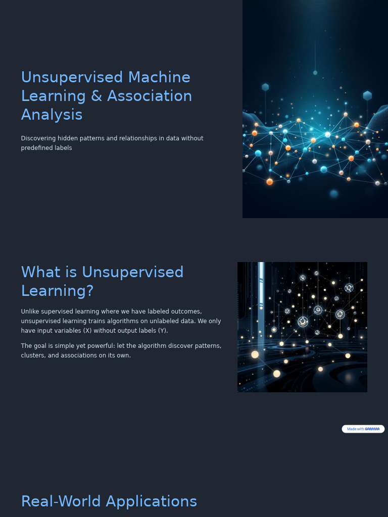 Unsupervised Machine Learning and Association Analysis | PDF ...
