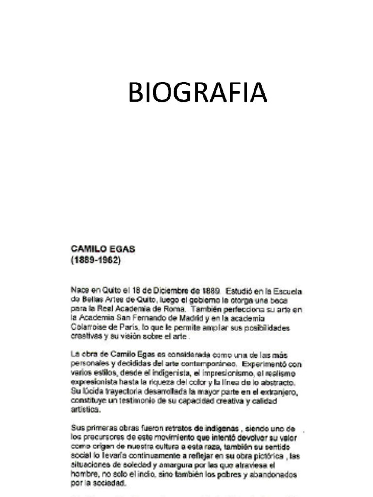 Camilo Egas Ministerio de Cultura y Patrimonio | PDF