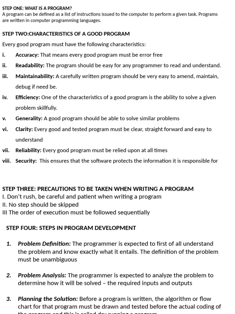 Essential Guide to Program Development | PDF | Computer Program ...
