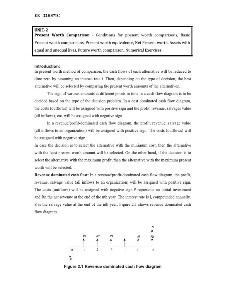 Present and Future Worth Comparison | PDF