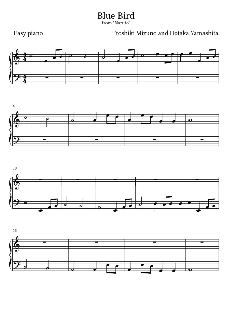 Blue Bird - EASY Piano | PDF
