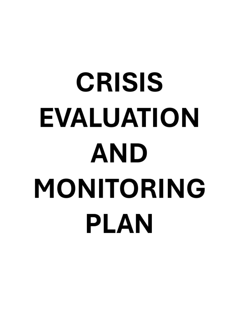 Crisis Evaluation and Monitoring Plan | PDF | Reputation | Restaurants