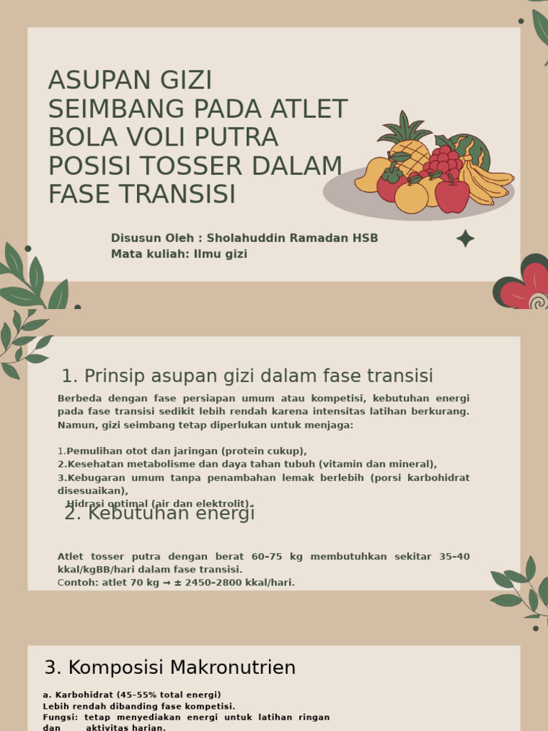 Hijau Merah Dan Kuning Ilustrasi Makanan Bergizi Seimbang Presentation ...
