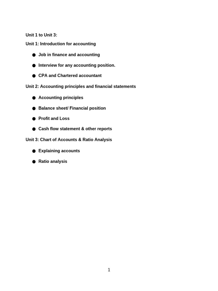 2024-Accounting and Finance English-Unit 1 to 3 | PDF